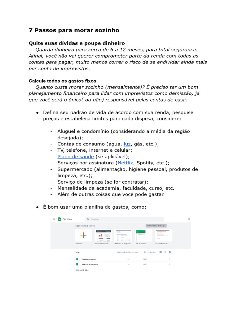 7 Passos para Morar Sozi Nho | PDF
