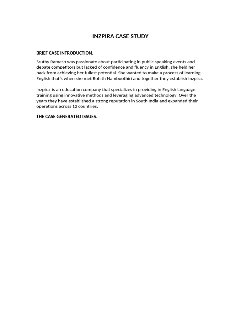 Inzpira Case Study - For PPT 2 | PDF