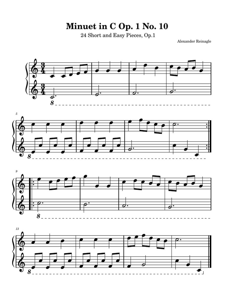 Minuet in C Op. 1 No | PDF