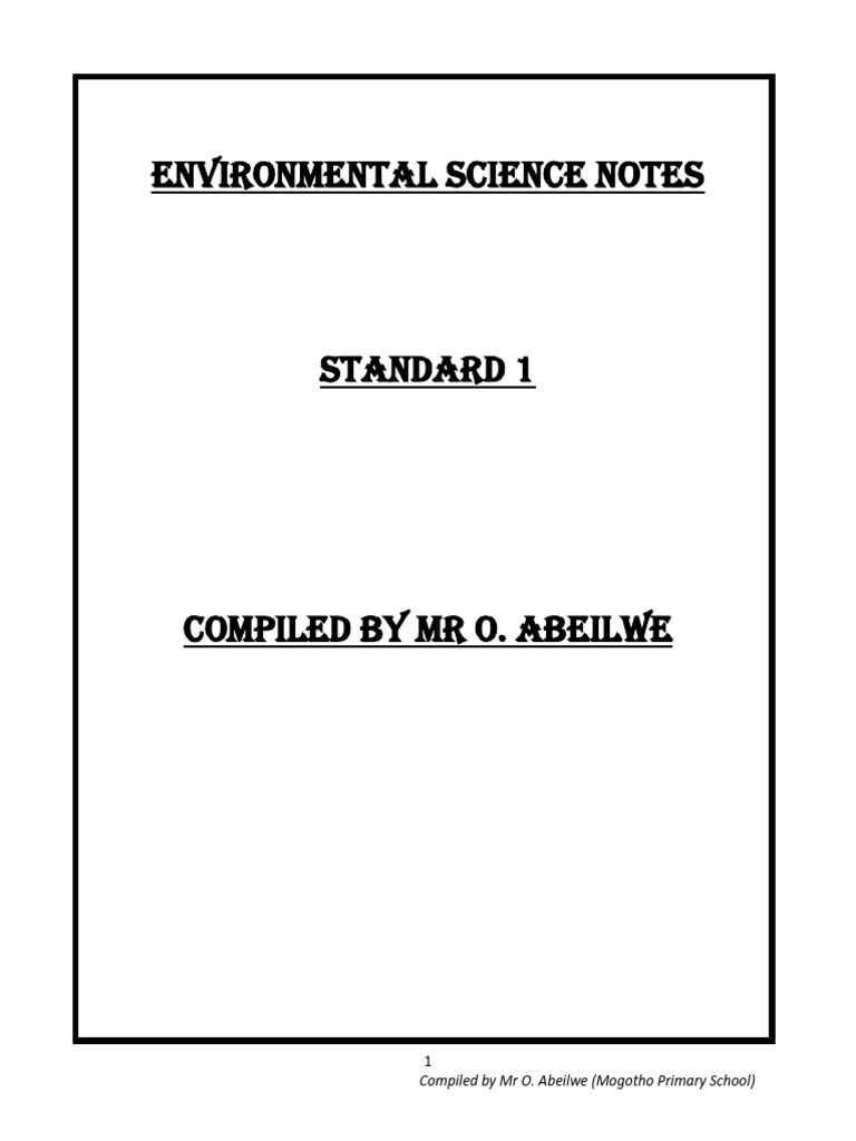 Environmental Science 1 Notes Final | PDF