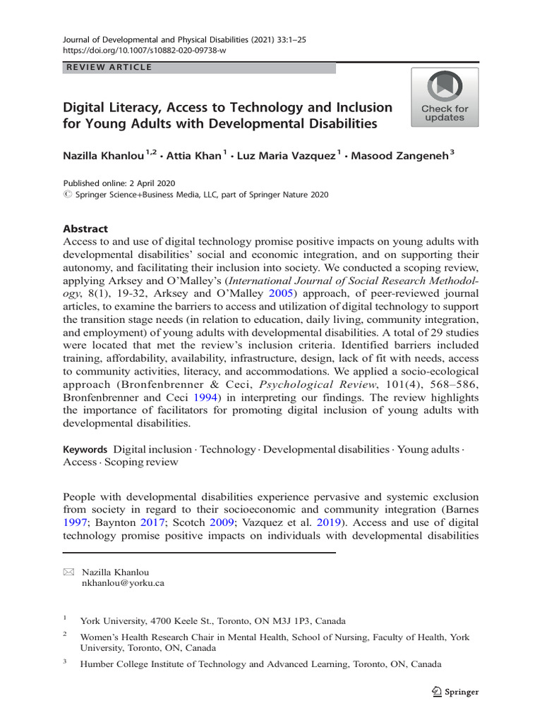 Digital Literacy, Access To Technology and Inclusion For Young Adults ...