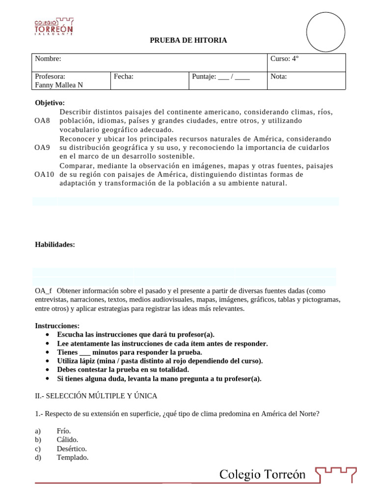 Prueba Ciencias Unidad1 Septimo | PDF Prueba Ciencias Unidad1 Septimo | PDF