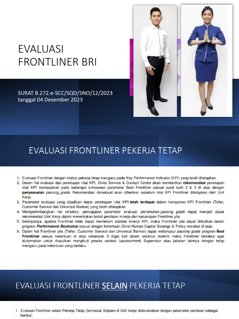 Evaluasi Frontliner BRI | PDF