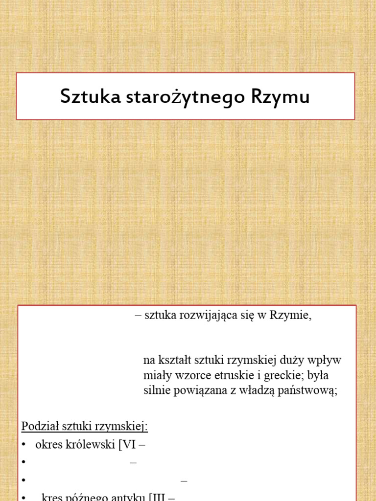Sztuka Starożytnego Rzymu | PDF