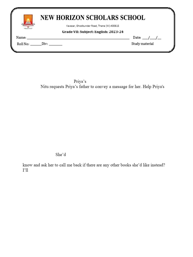 Grade 7 - Creative Writing - Message Writing | PDF