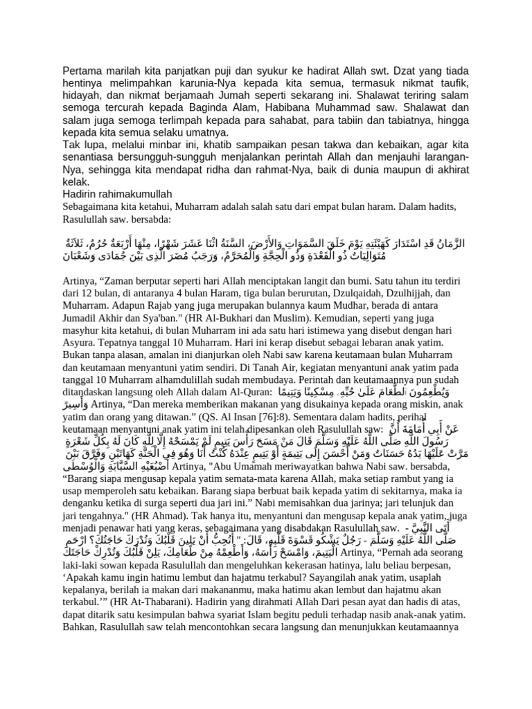 Khutbat Jumat Hari Asyura | PDF