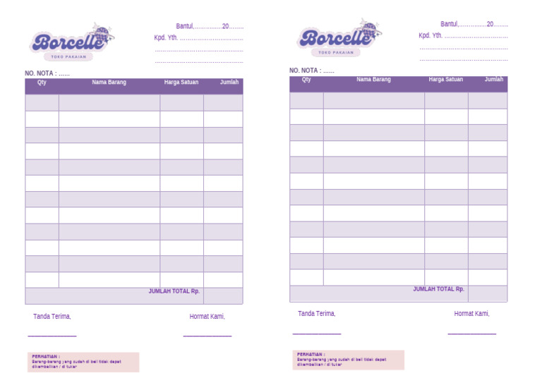 template nota toko baju_20240429_125002 | PDF
