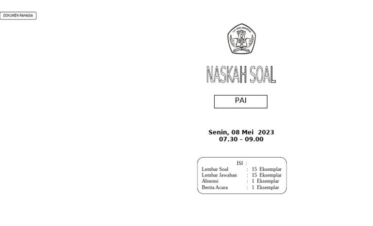 Cover Sampul Soal US 2023.PRINT | PDF
