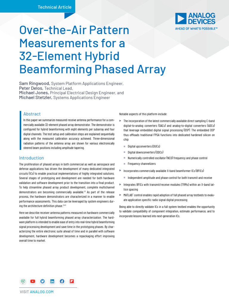 32-Element Hybrid Beamforming Array Analysis | PDF | Antenna (Radio ...