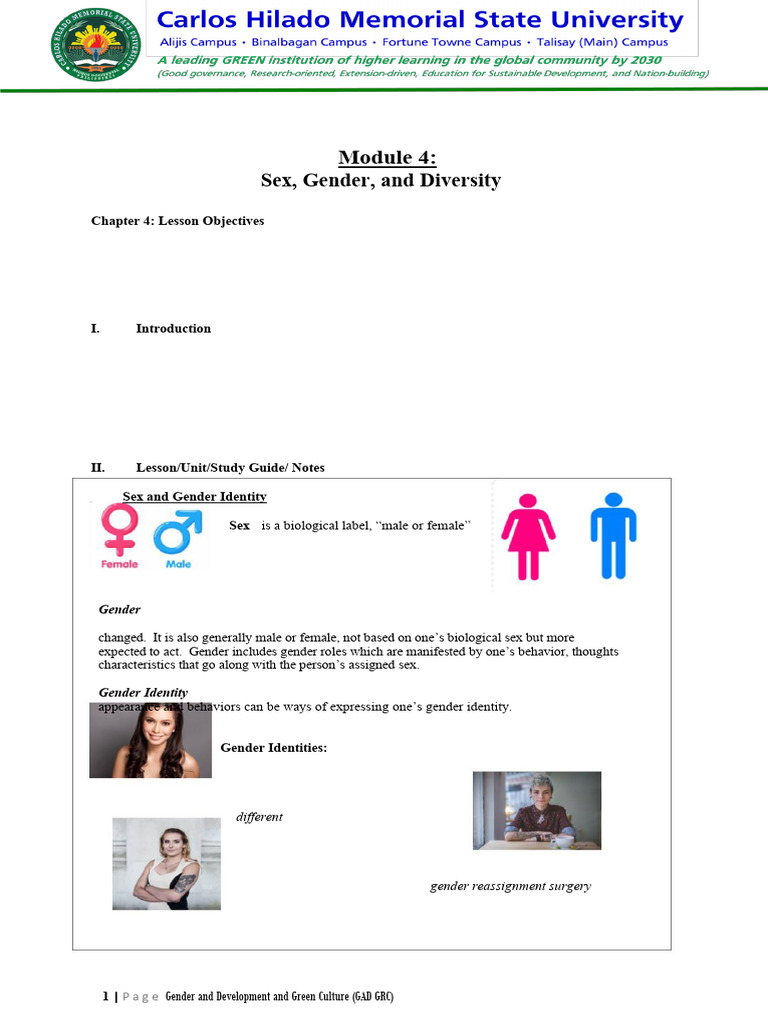 MODULE 4 Sex Gender Diversity Student Copy | PDF