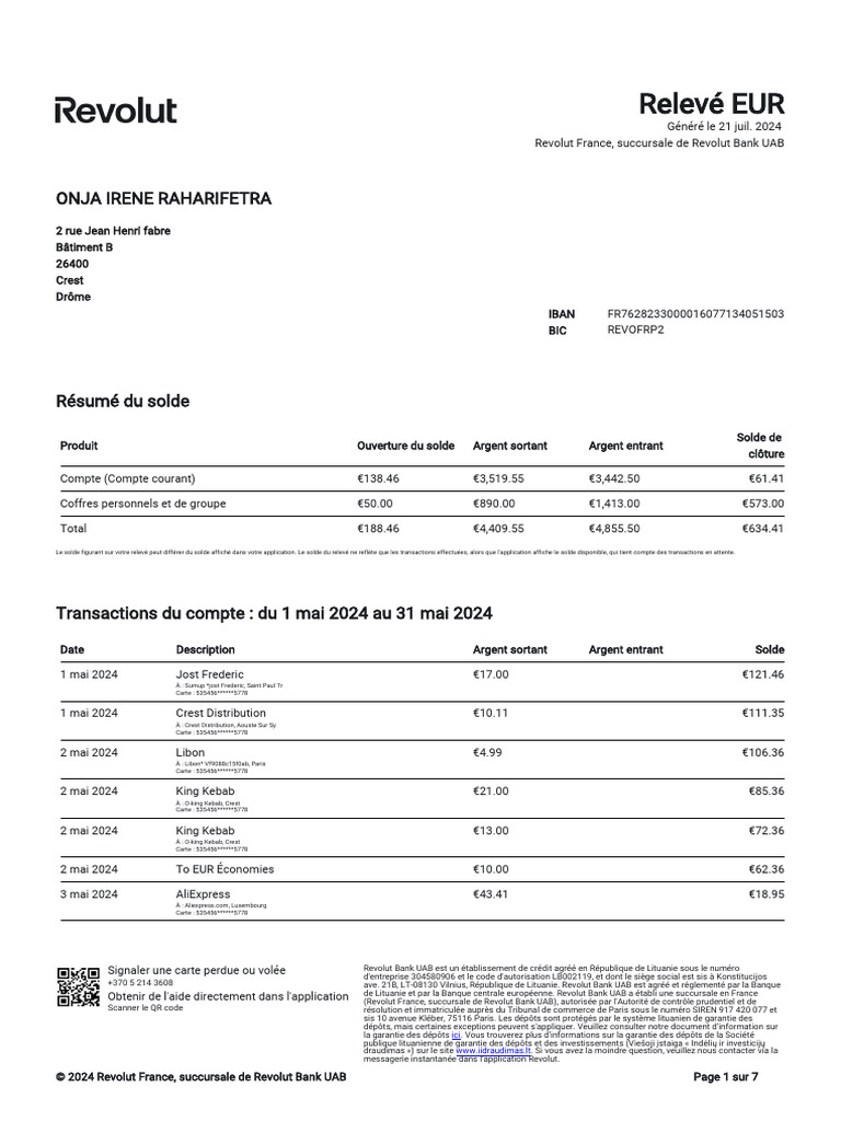 Account Statement - 2024 05 01 - 2024 05 31 - FR FR - 848832 | PDF