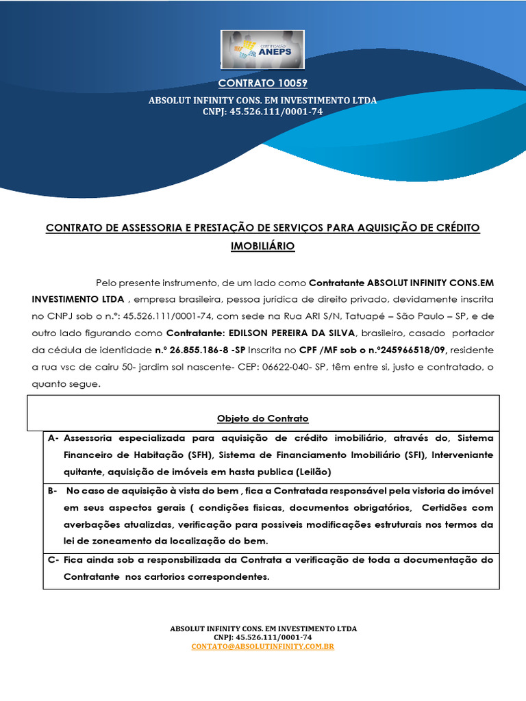 Contrato de Assessoria Absolut 10059 | PDF