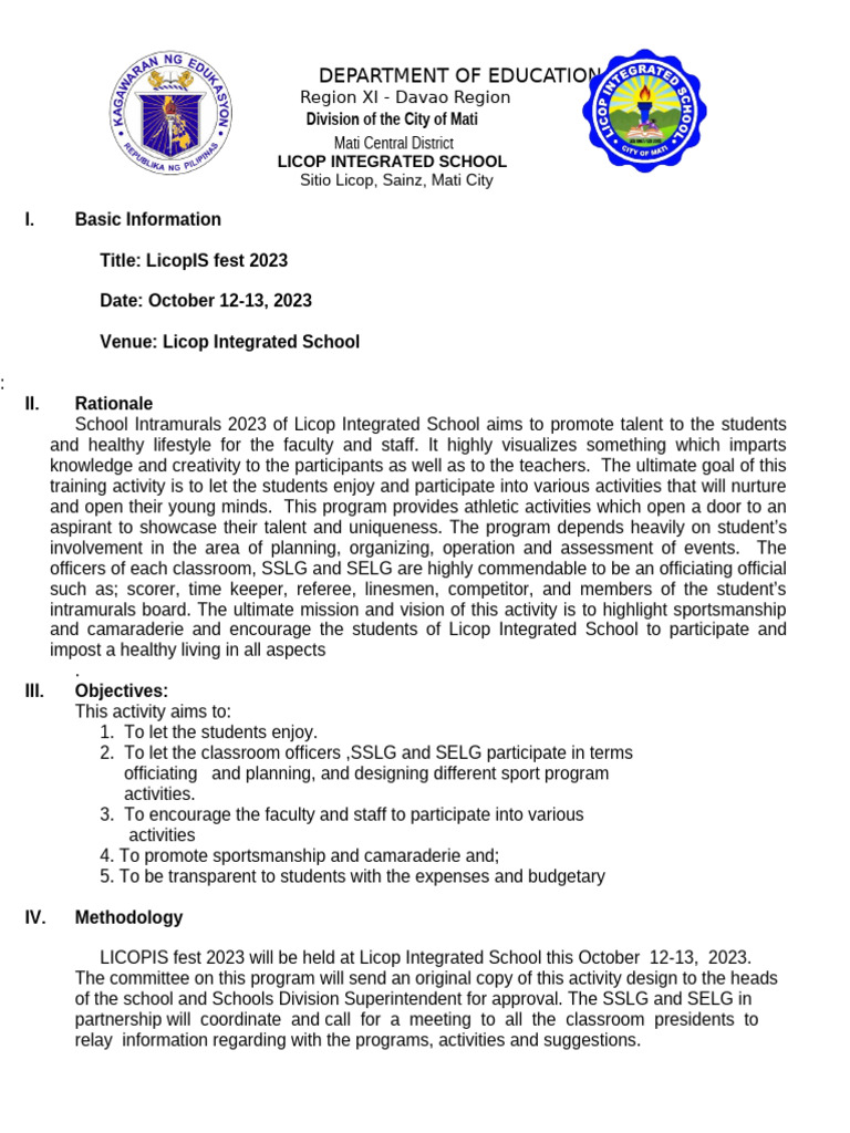 Intramurals Activity Design | PDF