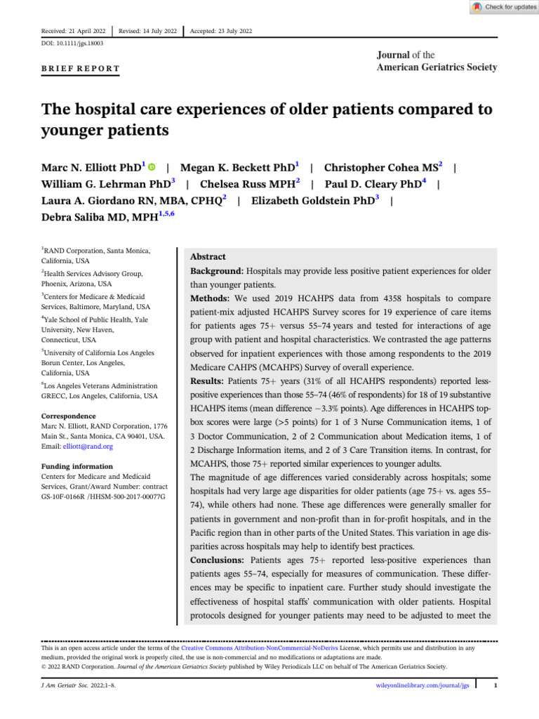 J American Geriatrics Society - 2022 - Elliott - The Hospital Care ...