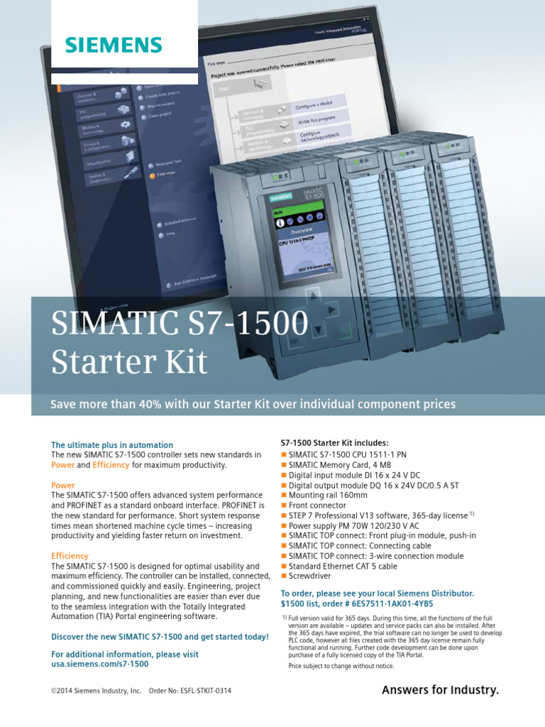 S7-1500 Starter Kit Brochure | PDF
