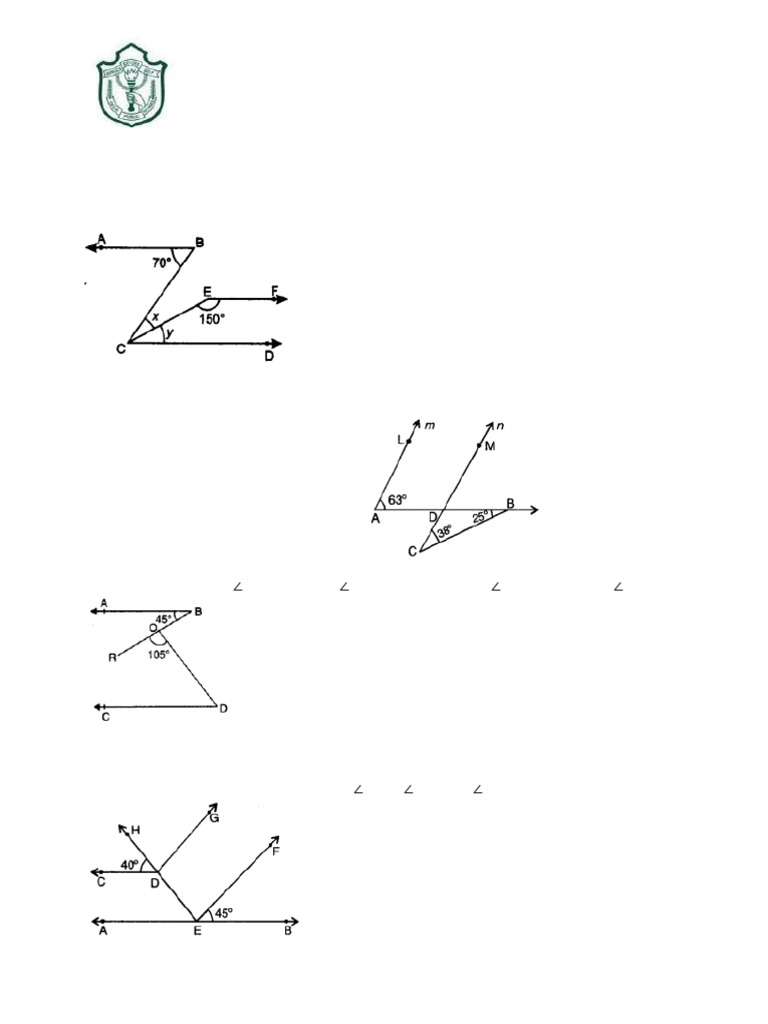 worksheet-3 (Lines and Angles) | PDF