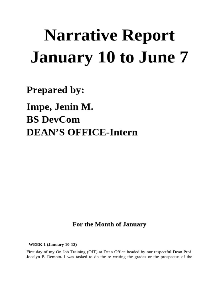 JENIN NARRATIVE REPORT DRAFT TO FINAL | PDF