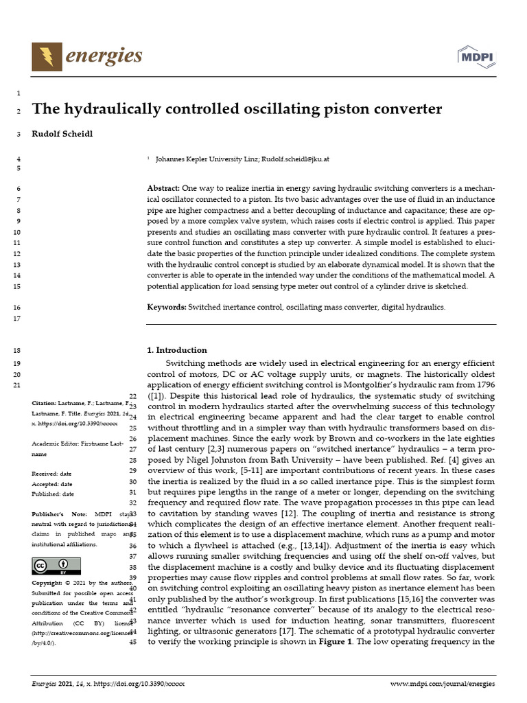 Scheidl PistonConverter R2 | PDF | Valve | Oscillation