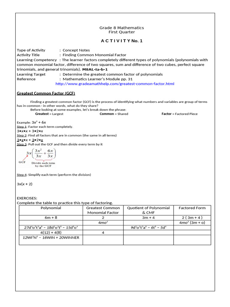 Activity Sheets 1st Quarter Complete | PDF