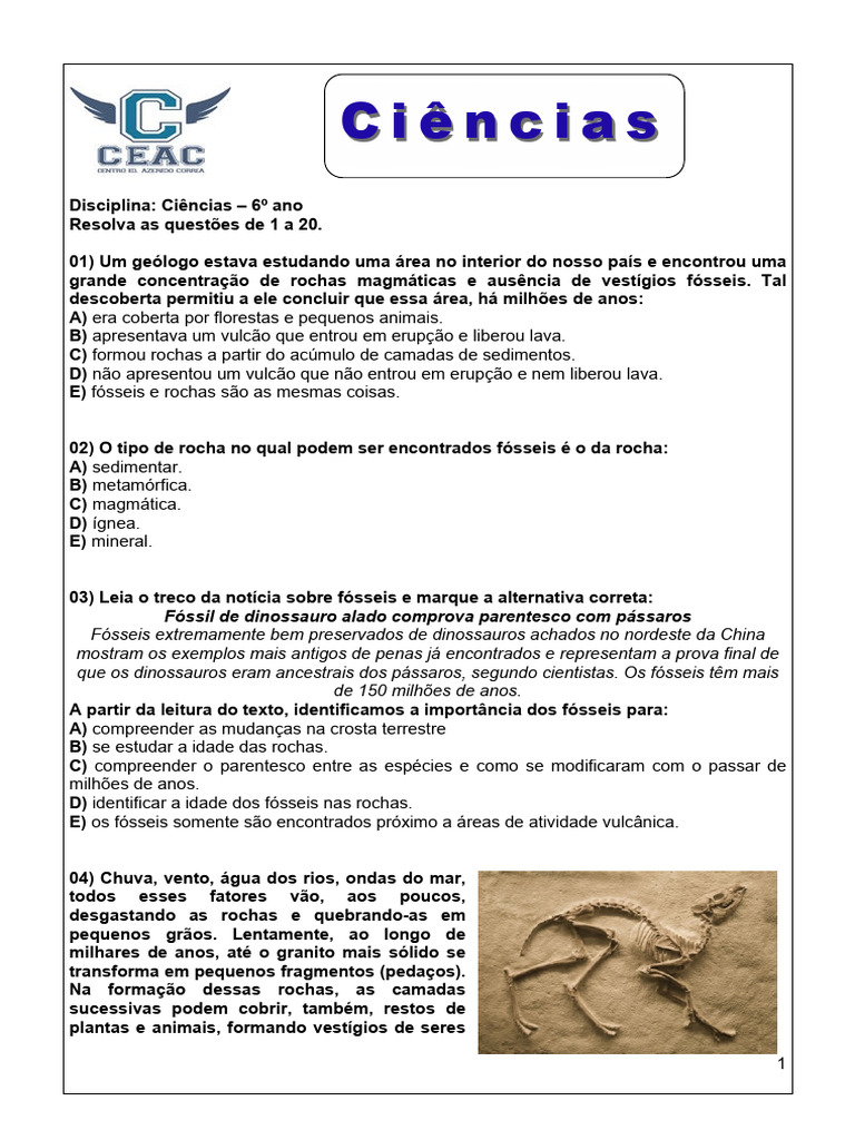 Simulado Cienc Hist 6ano 1 Trim 2024 Ok Colorido | PDF