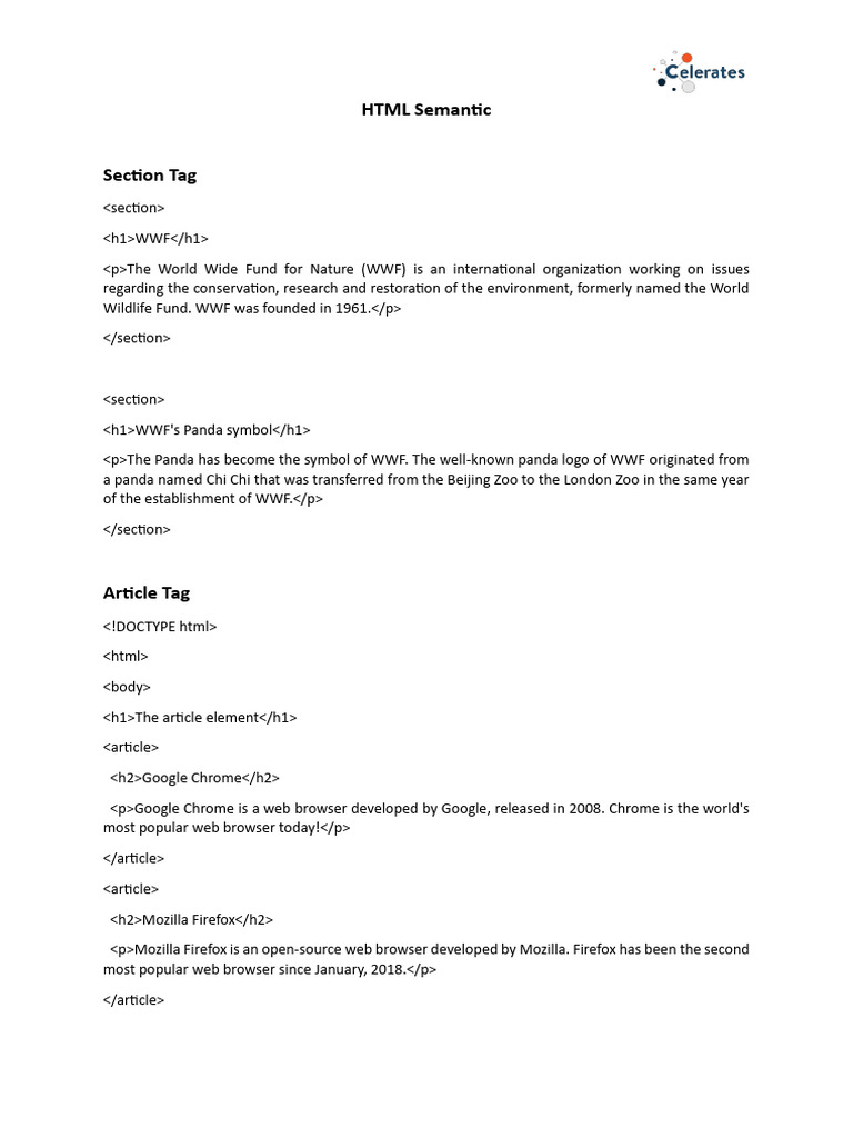 Practice HTML Semantic | PDF