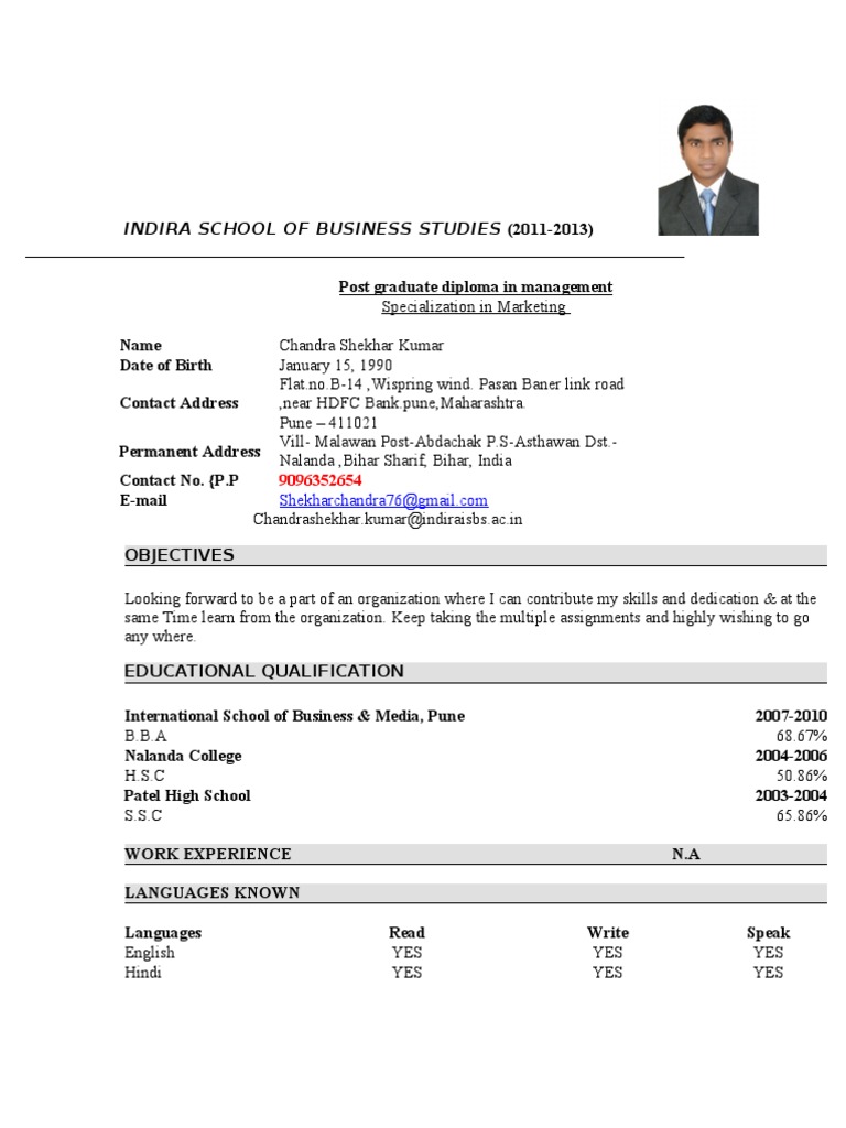 Chandra CV | PDF | Career & Growth | Business