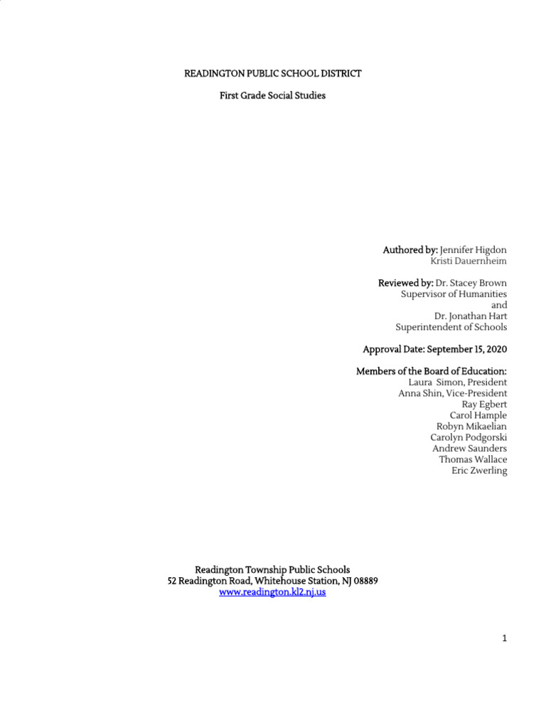 Social Studies Gr. 1 | PDF