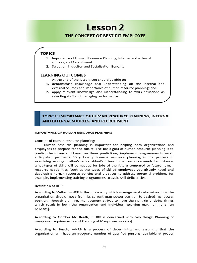 Lesson 2 - HRM - 1st Sem AY 2024 2025 | PDF