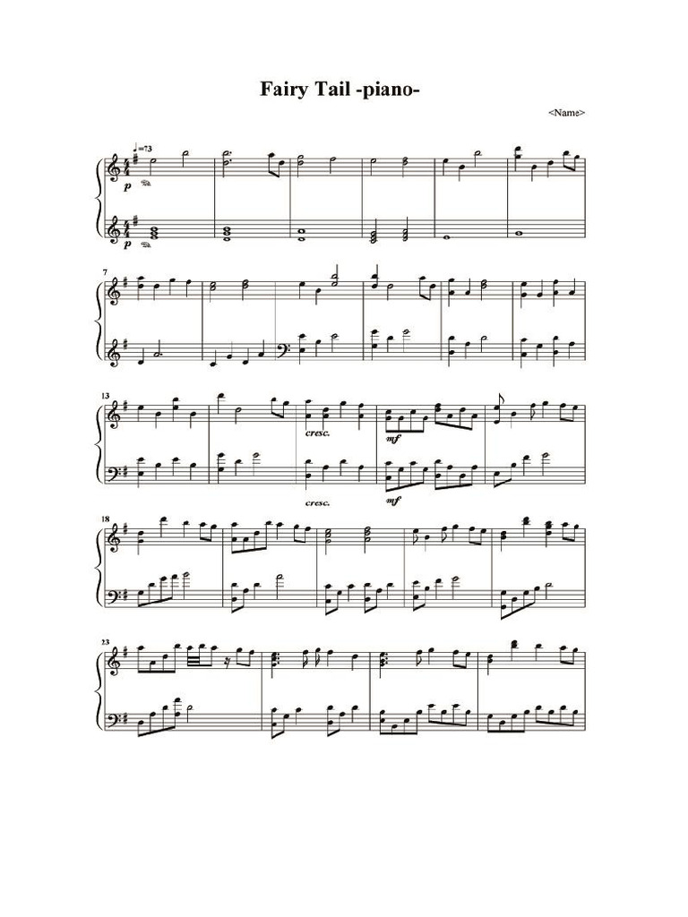 Fairy Tail Theme | PDF