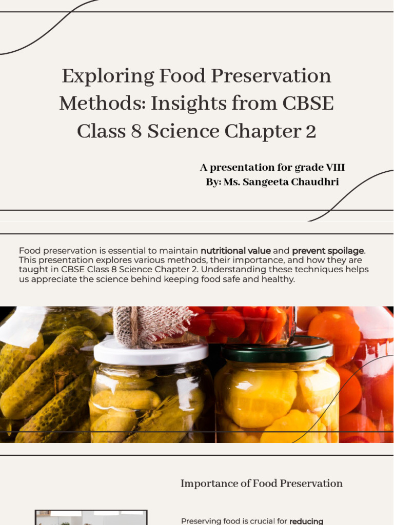 Food Preservation Methods Insights From Cbse Class 8 Science Chapter 2 ...