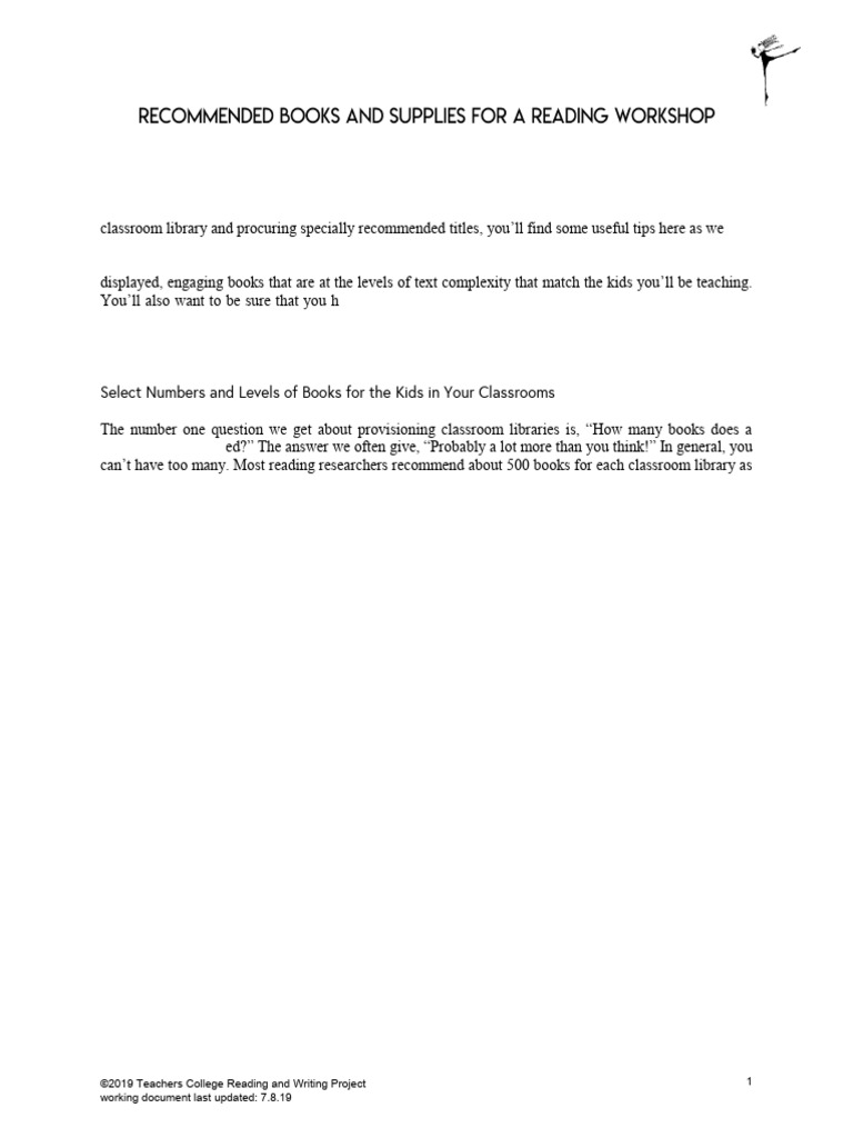 RUOS RecommendedBooksAndSupplies GradesK-8 | PDF