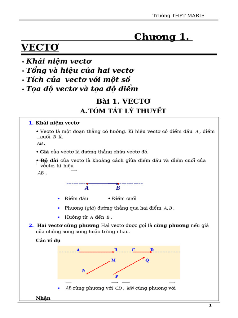 Cac Dang Bai Tap Vecto | PDF