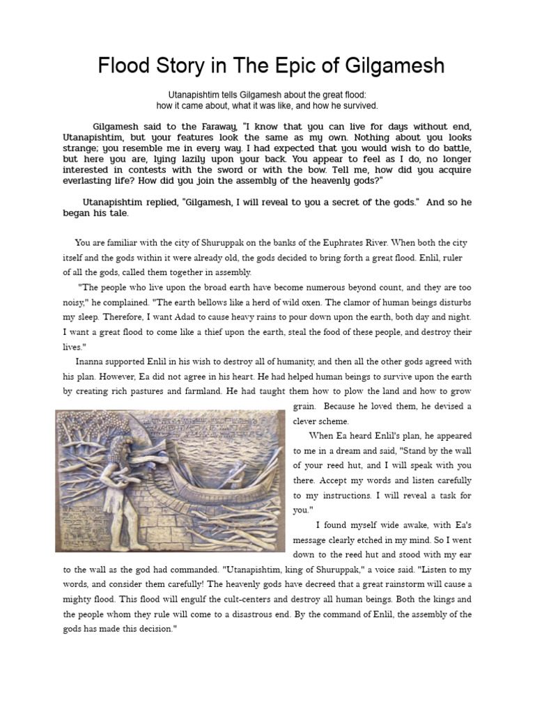 The Sumerian Flood Story (Aka Gilgamesh Tablet XI) | PDF