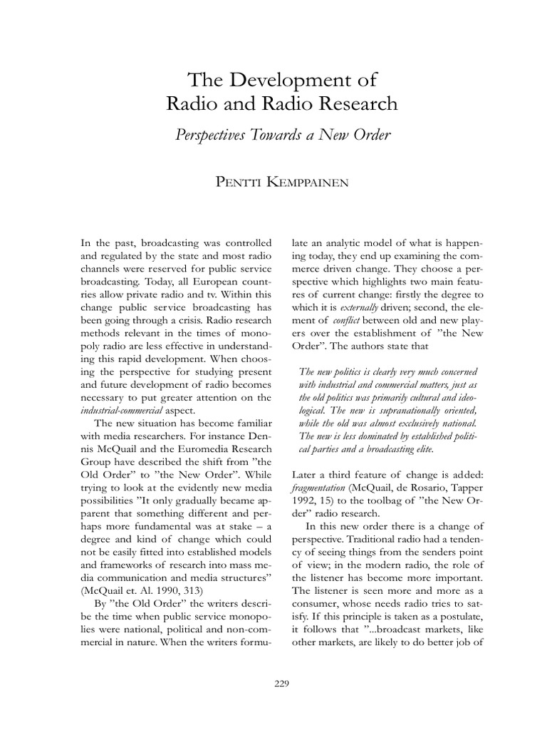 The Development of Radio and Radio Research | PDF | Mass Media