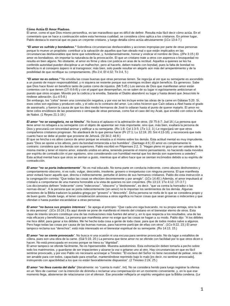 Cómo Actúa El Amor Piadoso | PDF