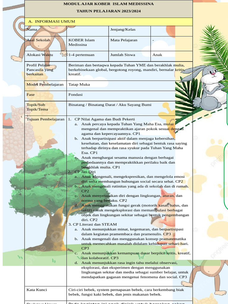 Modul Ajar Binatang Darat | PDF