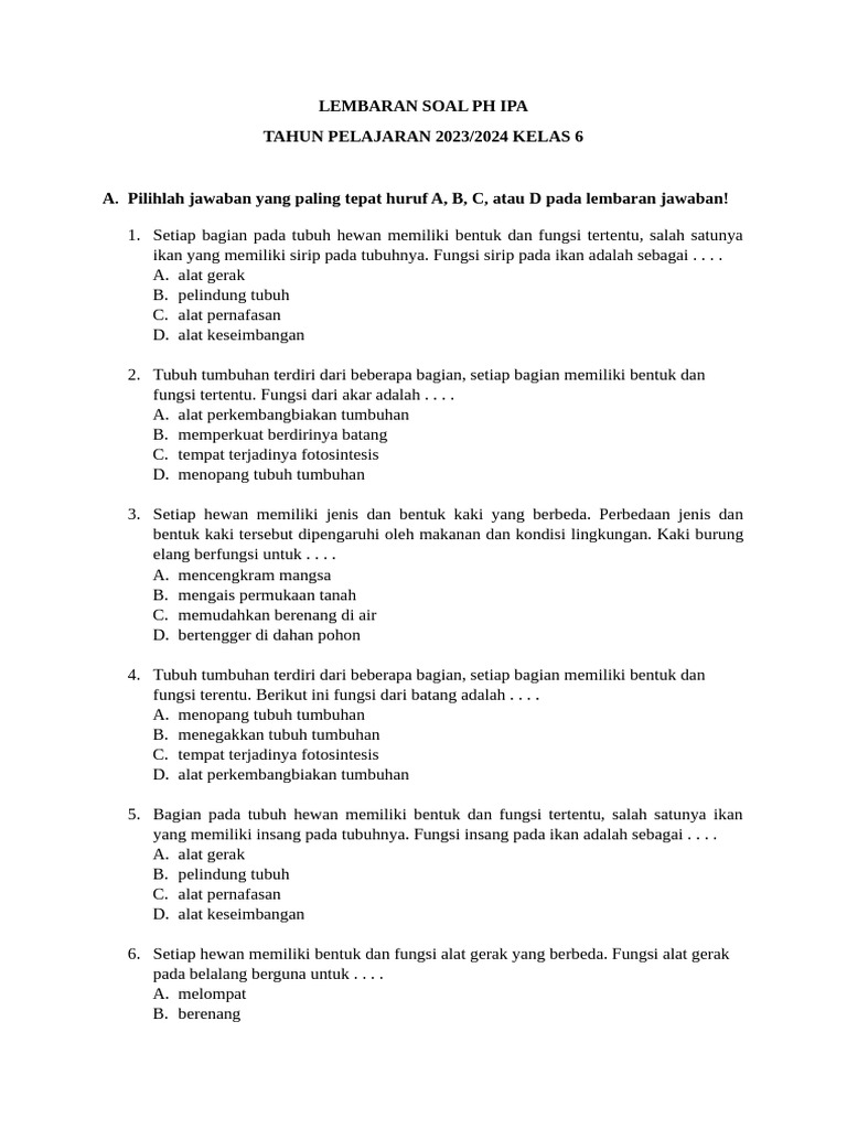 Soal IPA | PDF