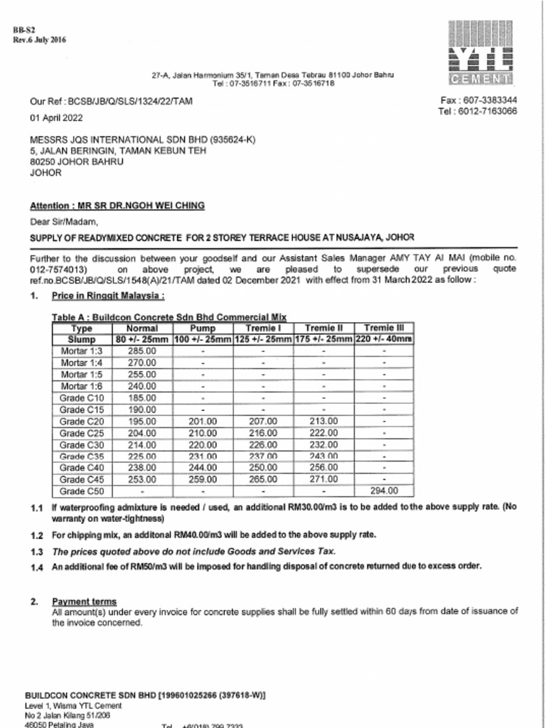 Conc Price (10.11.22) YTL | PDF