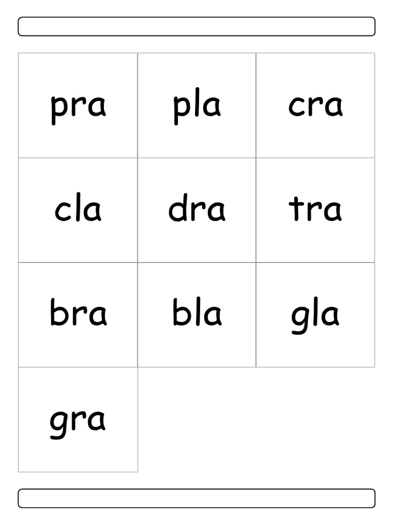 Pra Pla Cra Cla Dra Tra Bra Bla Gla Gra | PDF
