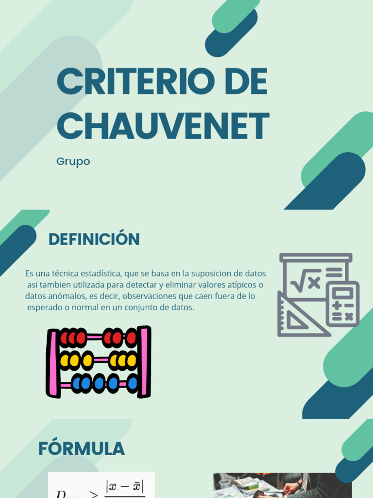 Criterio de Chauvenet: Grupo | PDF