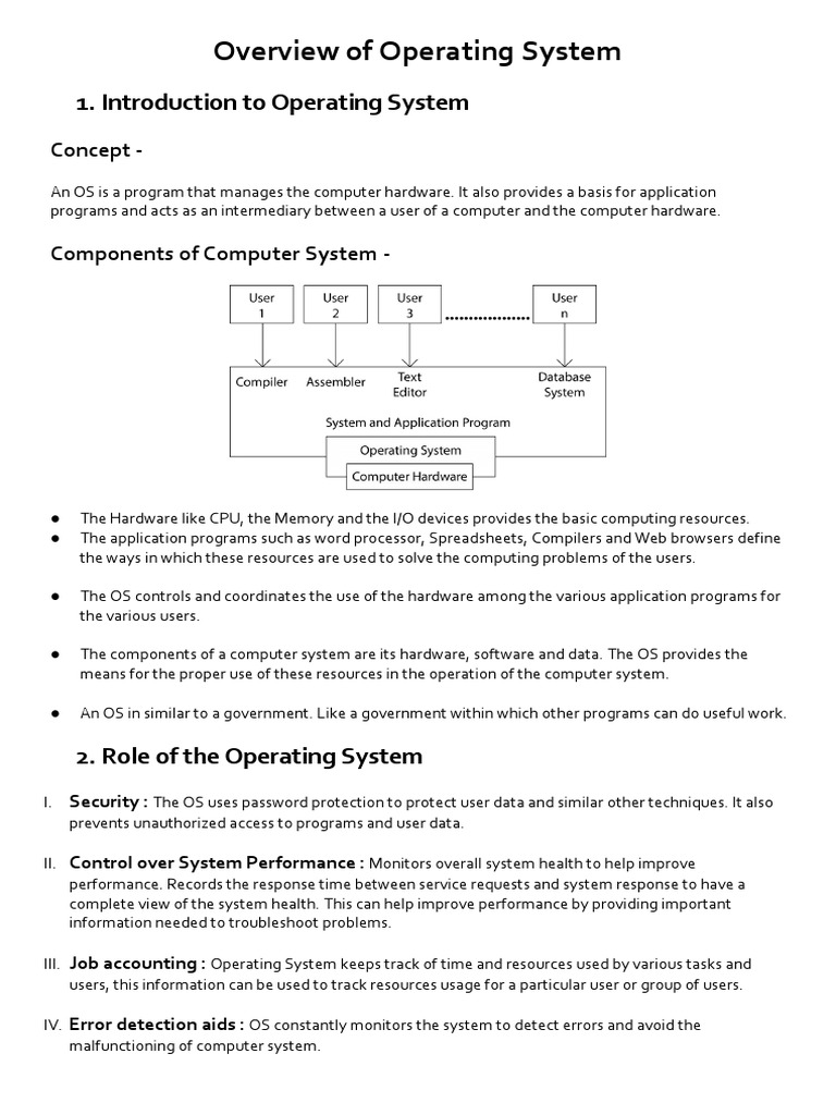 Overview of Operating System | PDF