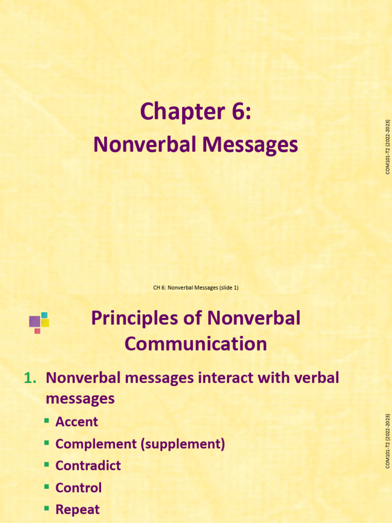 Chapter 6 - Nonverbal Messages | PDF