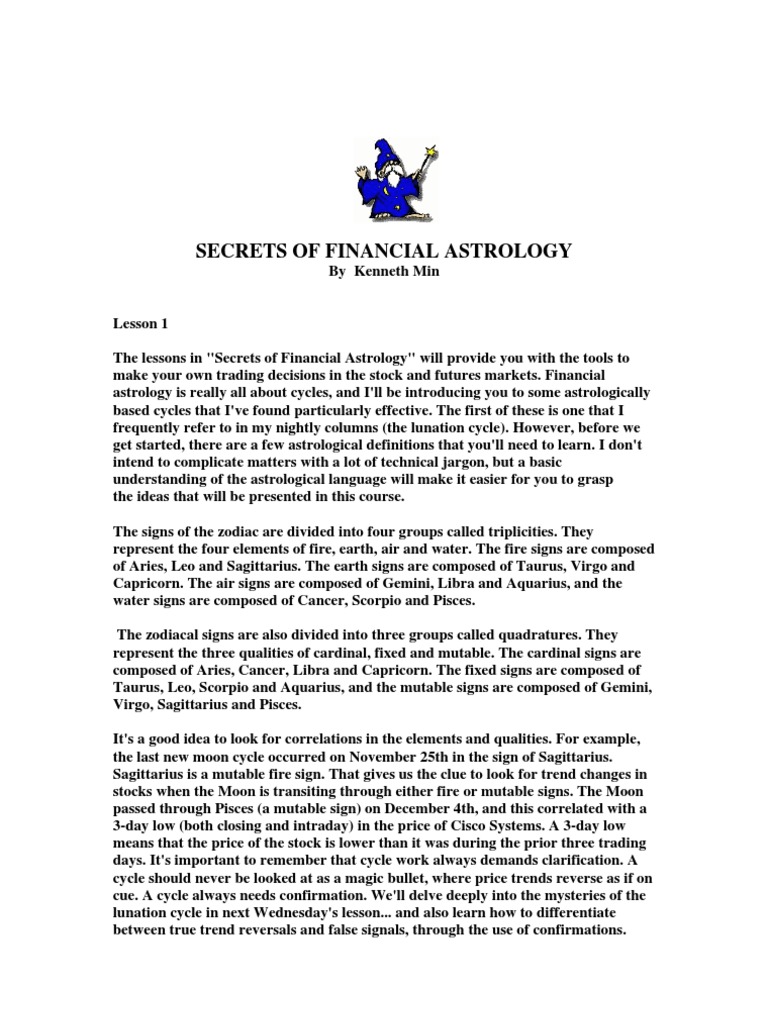 Min Secrets+of+Financial+Astrology | PDF | Astrological Sign | Star Symbols