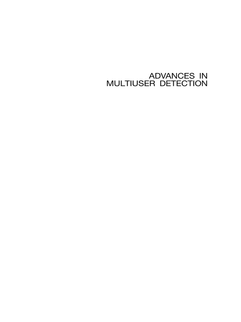 Advances in Multiuser Detection | PDF