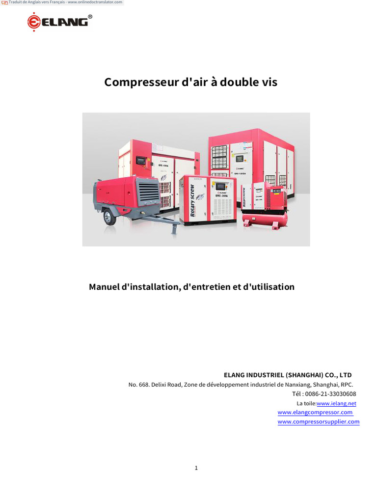 Compressor Operation Manual - Touch | PDF