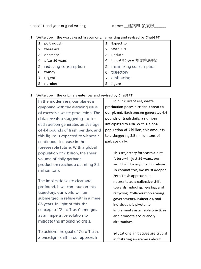 ChatGPT and Your Original Writing | PDF