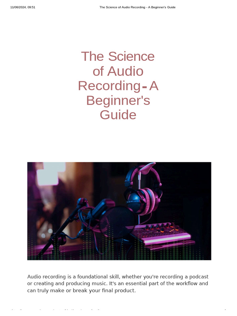 Audio Tutorial For Beginners Pdf