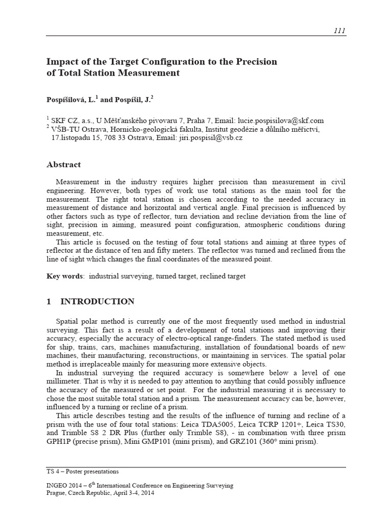 Impact of The Target Configuration To The Precision of Total Station ...
