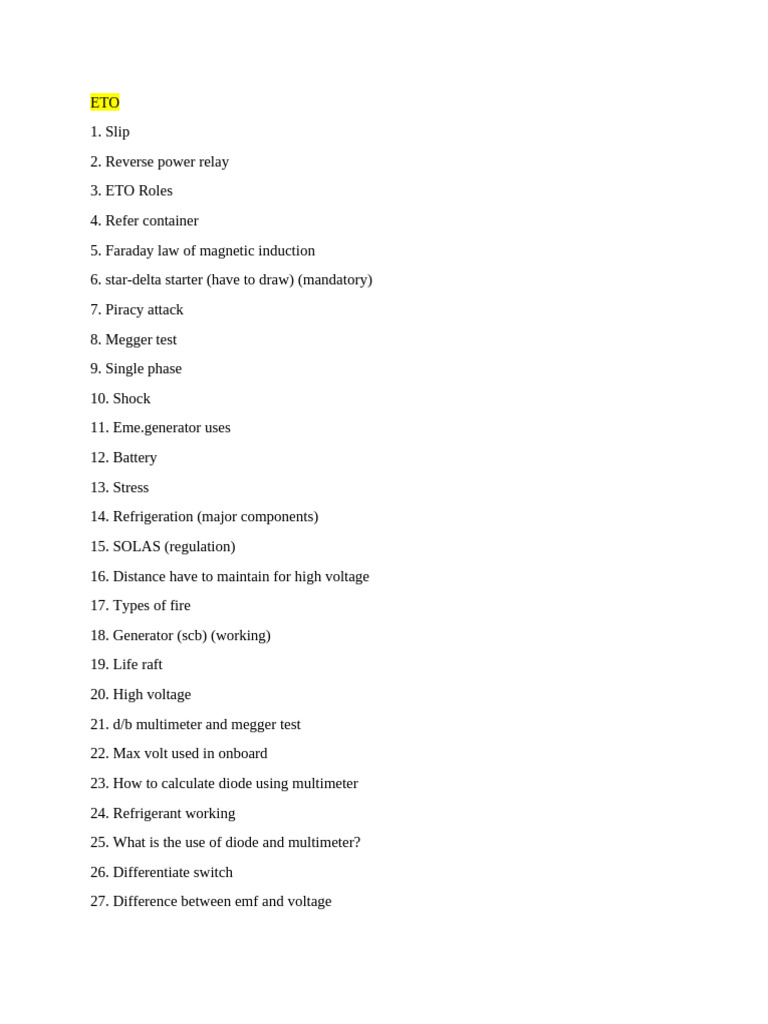 Maersk Eto Questions | PDF