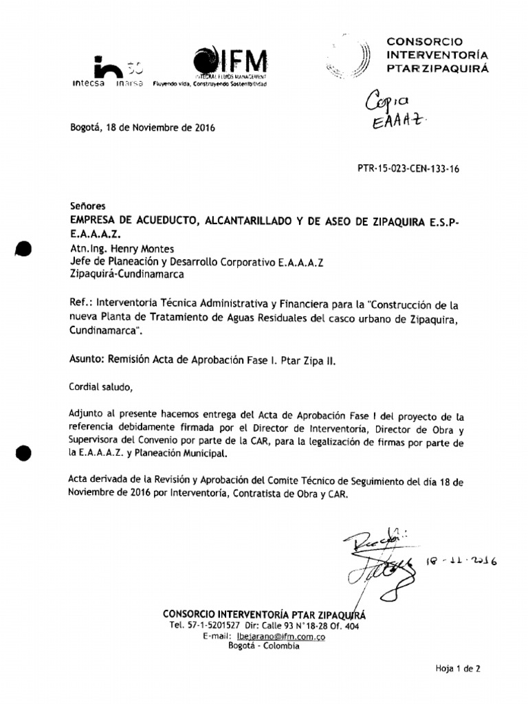 Acta de Aprob Fase I | PDF